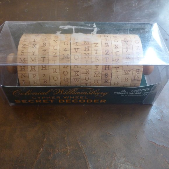 2011 Colonial Williamsburg Cypher Wheel Secret Decoder Wooden Spy Toy ...